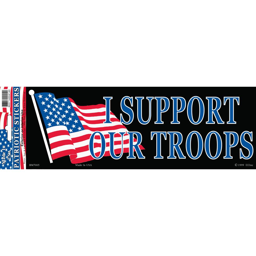 SUPPORT OUR TROOPS BUMPER STICKER – PATRIOTIC CENTRAL