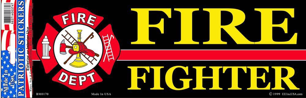FIRE DEPARTMENT BUMPER STICKER – PATRIOTIC CENTRAL