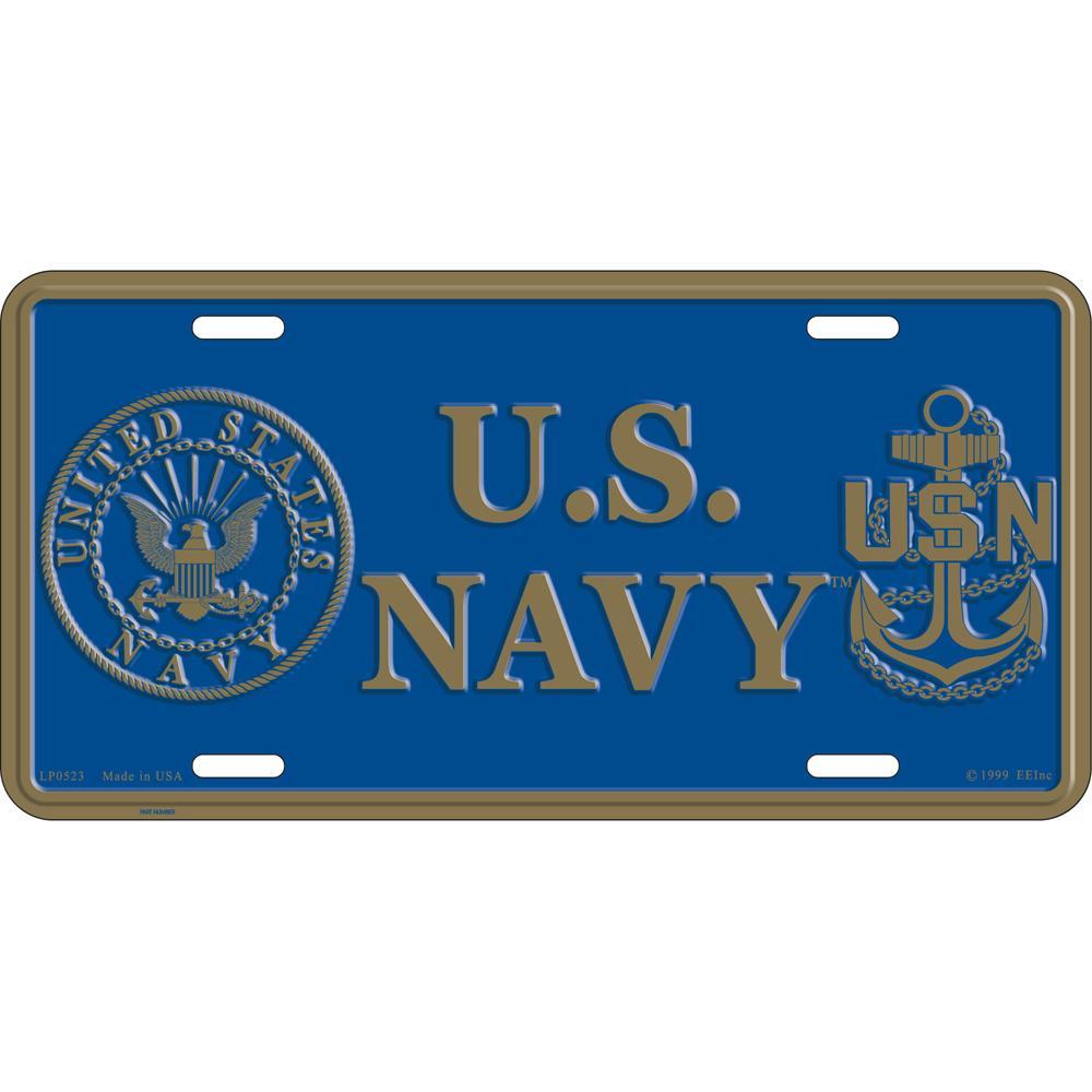 US NAVY LOGO LICENSE PLATE – PATRIOTIC CENTRAL