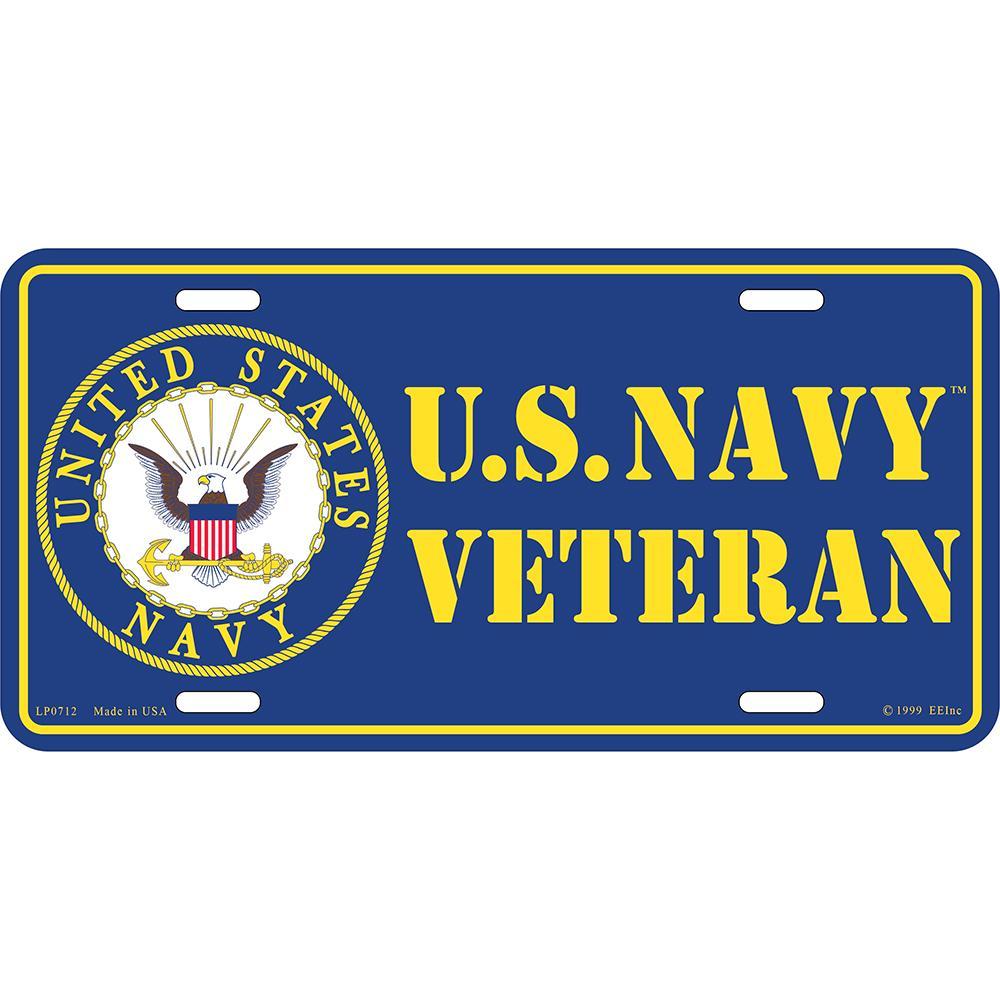 US NAVY LOGO, VETERAN LICENSE PLATE – PATRIOTIC CENTRAL