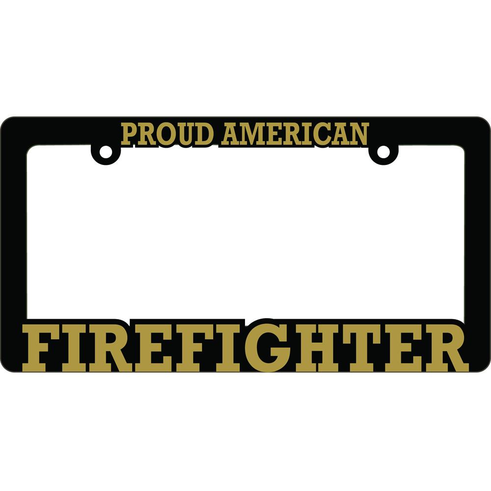 FIRE FIGHTER LICENSE PLATE FRAME – PATRIOTIC CENTRAL